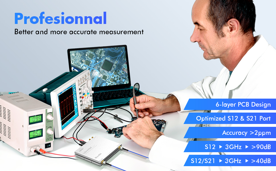 Seesii LibreVNA 2.0 100kHz-6GHz Vector Network NanoVNA Antenna Analyzer ...