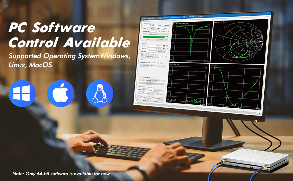 Seesii LibreVNA 2.0 100kHz-6GHz Vector Network NanoVNA Antenna Analyzer ...