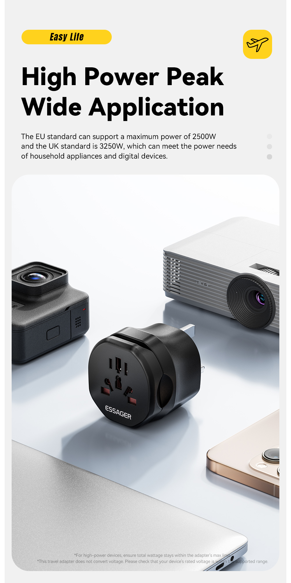 Essager UK/ EU Turn All Types Adapter Travel Universal Adapter Plug ...
