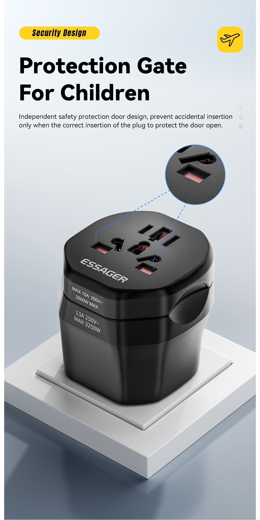 Essager UK/ EU Turn All Types Adapter Travel Universal Adapter Plug ...