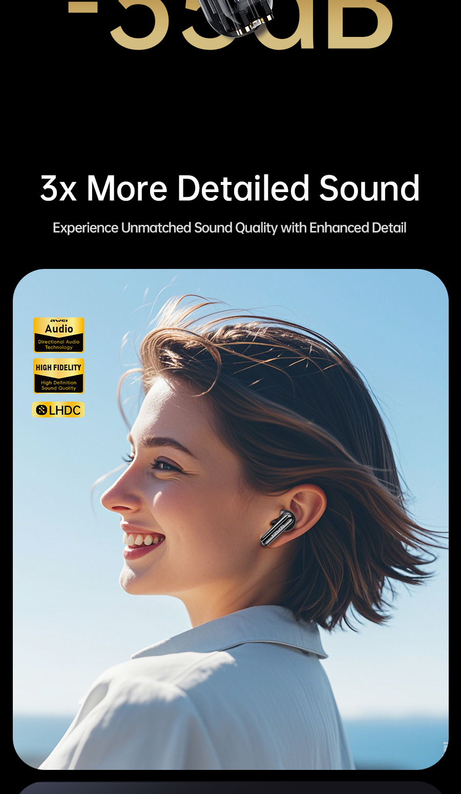Awei T56 Bluetooth Earphones Smart Touch Screen Bluetooth 5.4 ANC+ENC ...