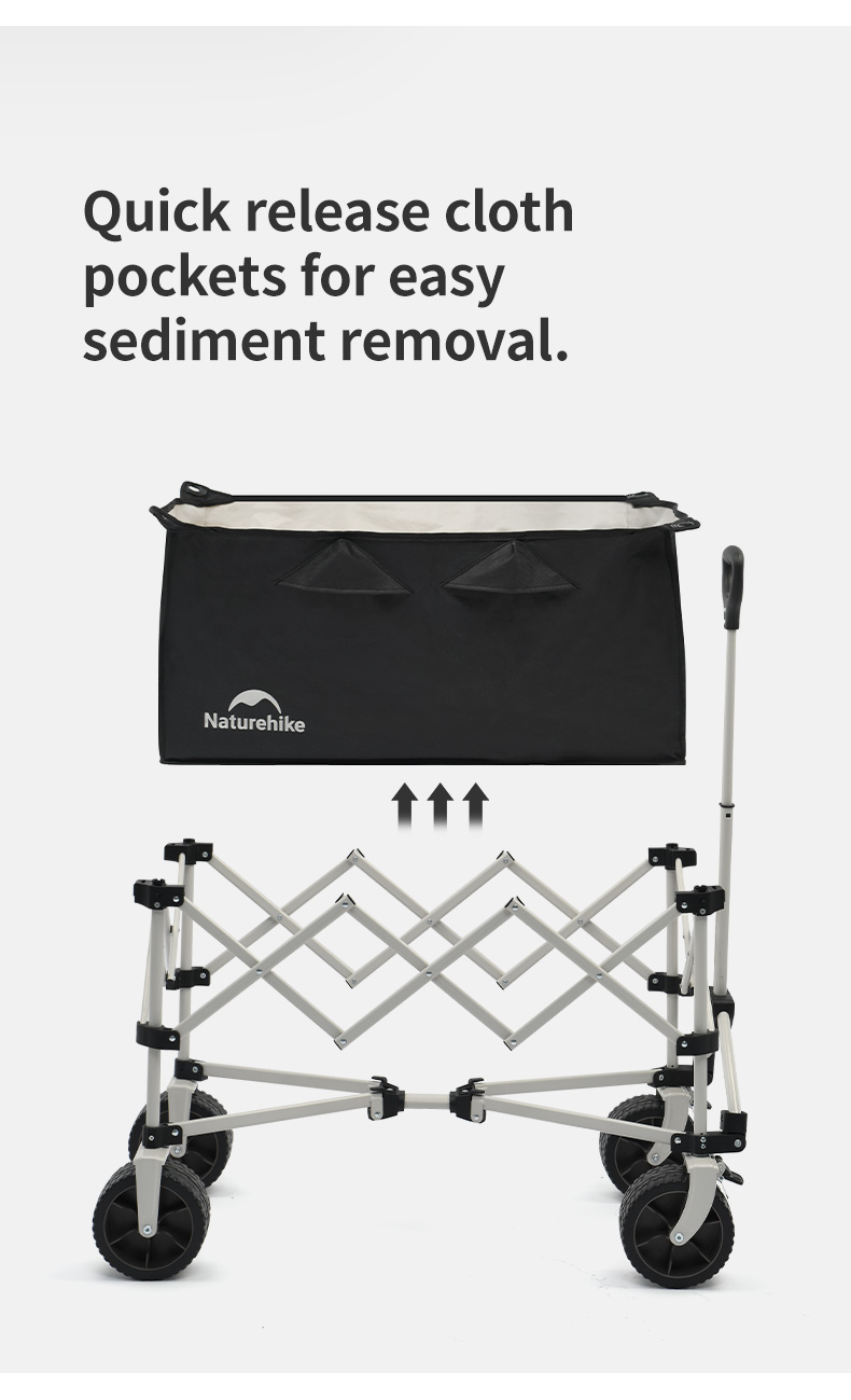 Naturehike black Fishing Cart Collapsible Folding Camping Wagon Folding ...