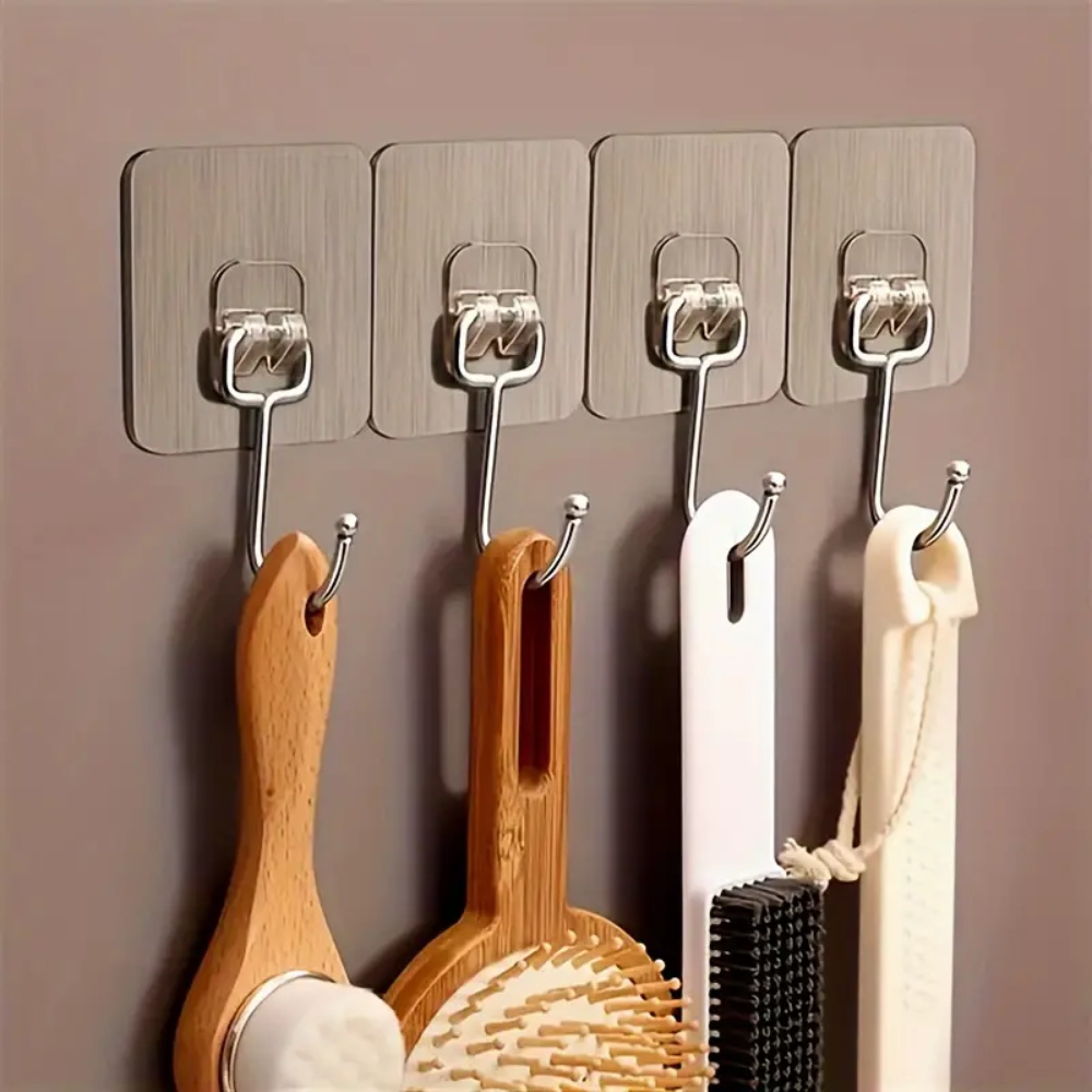 Heavy-Duty Adhesive Hooks for Hanging Heavy Items - Punch Free Self ...