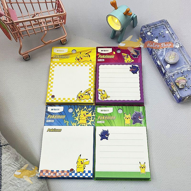 60page Pikachu Gengar Sticky Notes Pokemon Cartoon Notebook Stickers ...