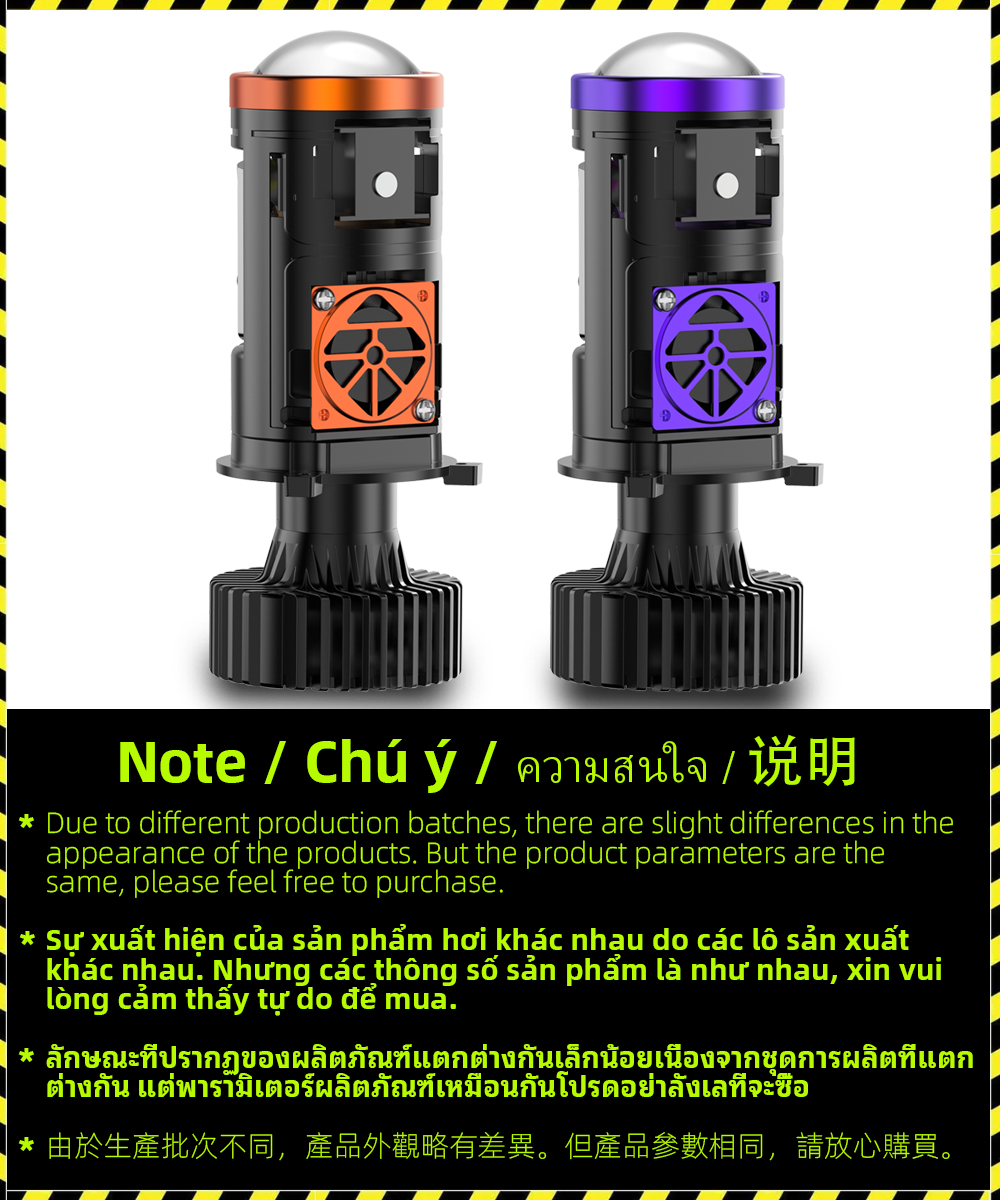 TUFFOO 2 Pcs P60 Mini H4 Bi LED Projector Headlight For Car 130W ...
