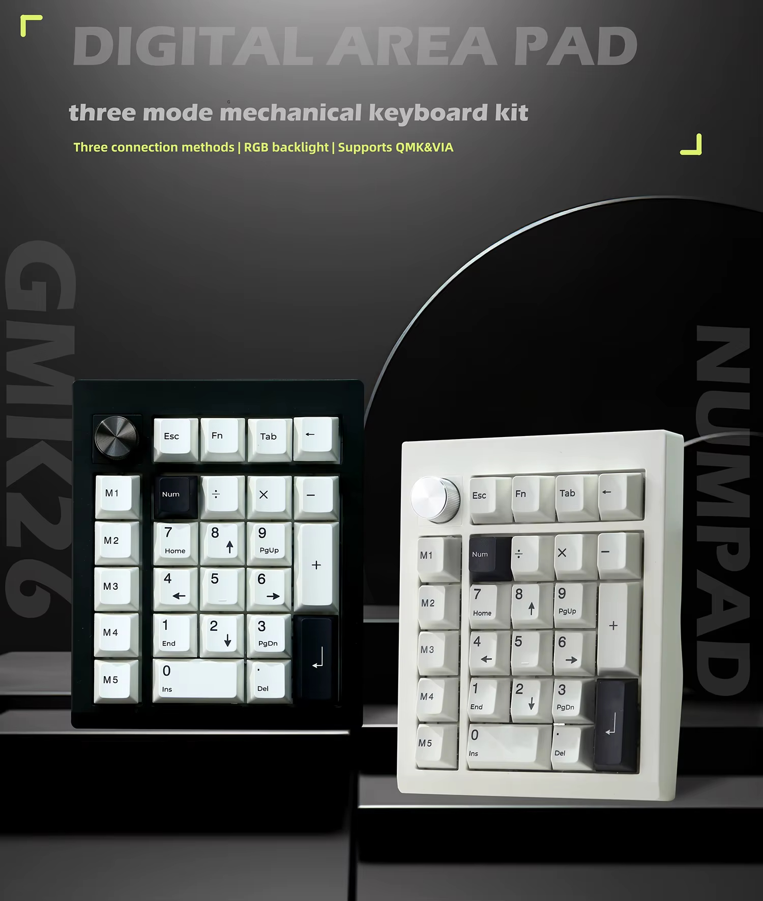 ZUOYA GMK26 QMK/VIA Number Pad Bluetooth 5.0/2.4ghz/Wired RGB Hot ...