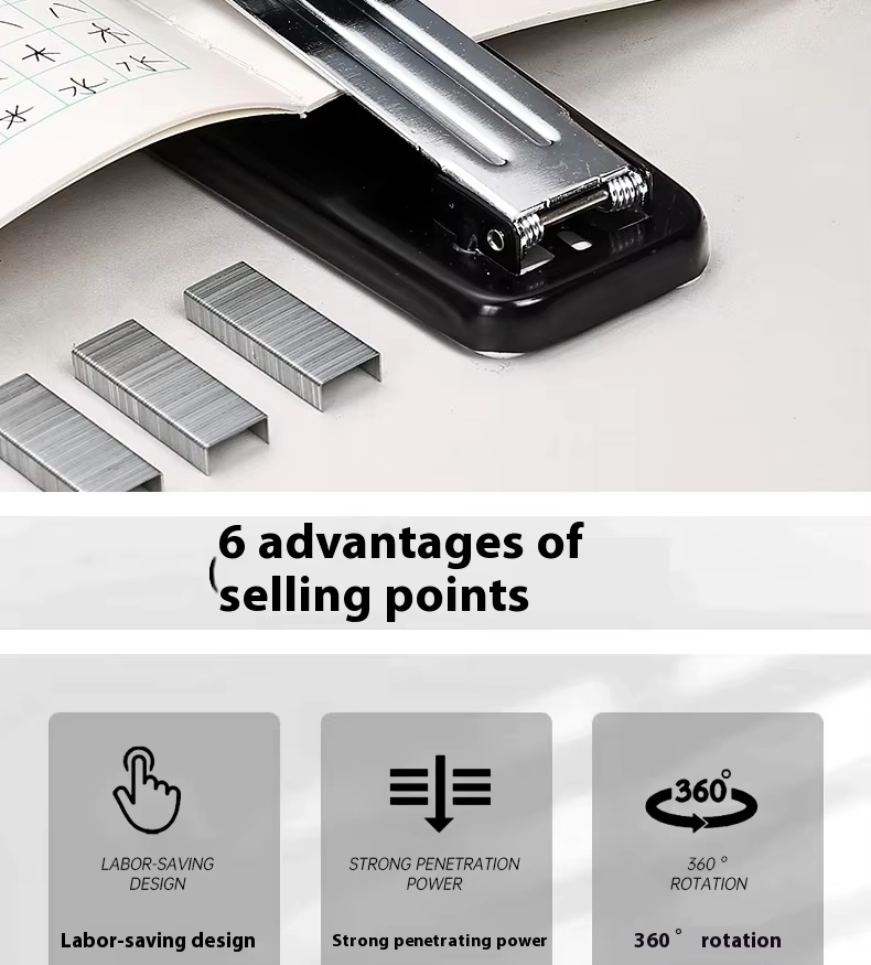 360 Rotatable Heavy Duty Stapler Standard Long Stapler Stapling Use 24/ ...