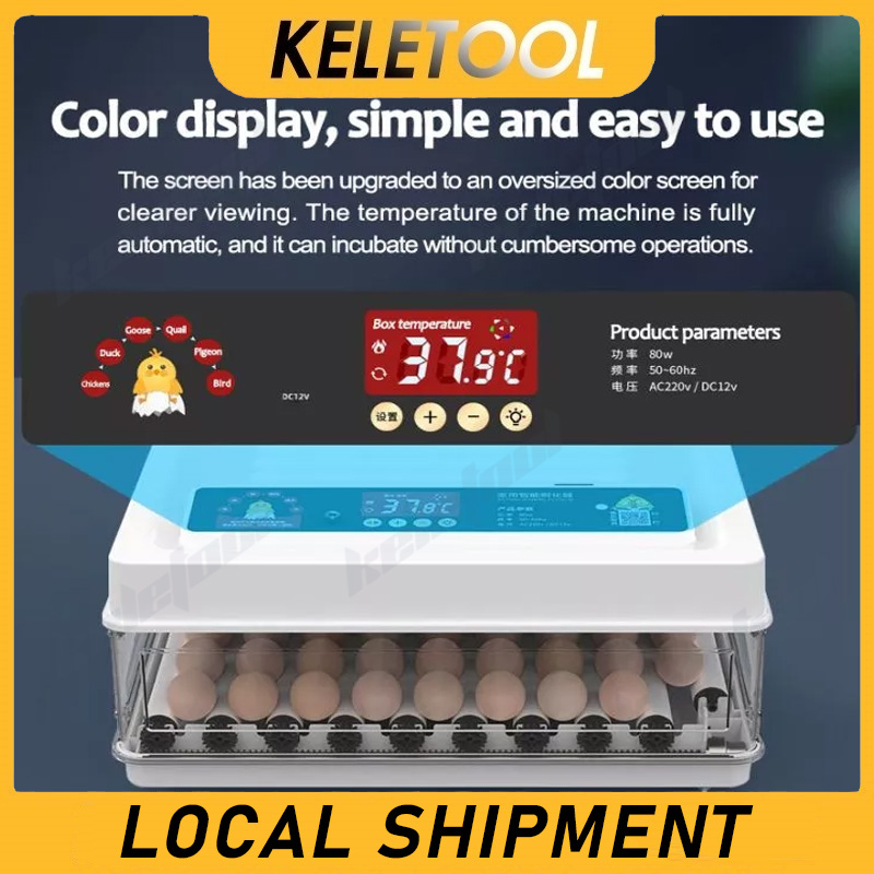 24 Egg Incubators Chick Hatching Egg Machine LED Light Adjustable ...