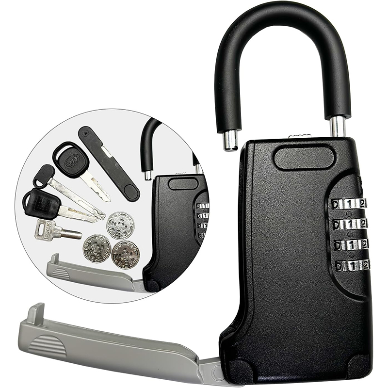 KIPRUN Key Lock Box, Metal Weatherproof Wall Mount Key Safe Box ,4 ...