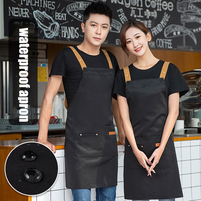 Apron waterproof apron barista apron kitchen waterproof chef apron ...