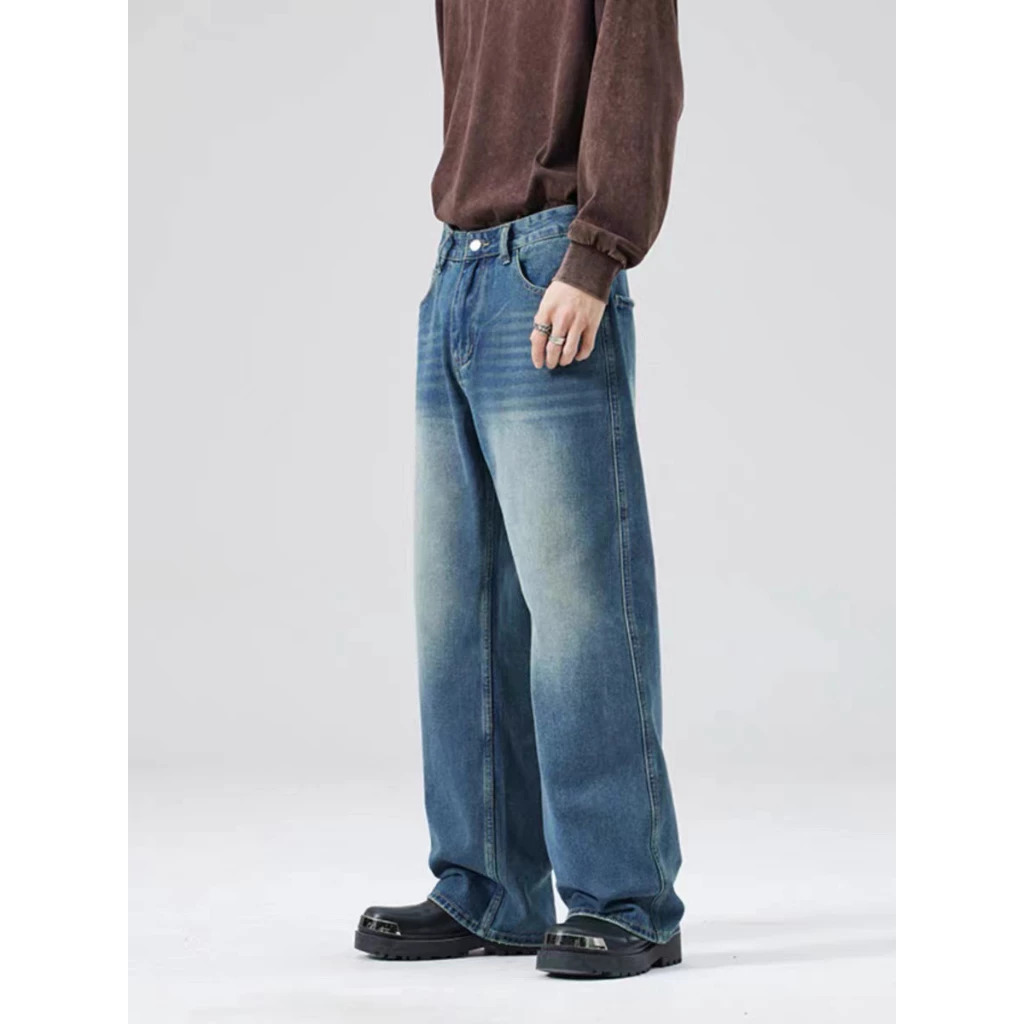 Maong Pants For Men Straight Leg Denim Jeans Korean Style Fashion Retro ...
