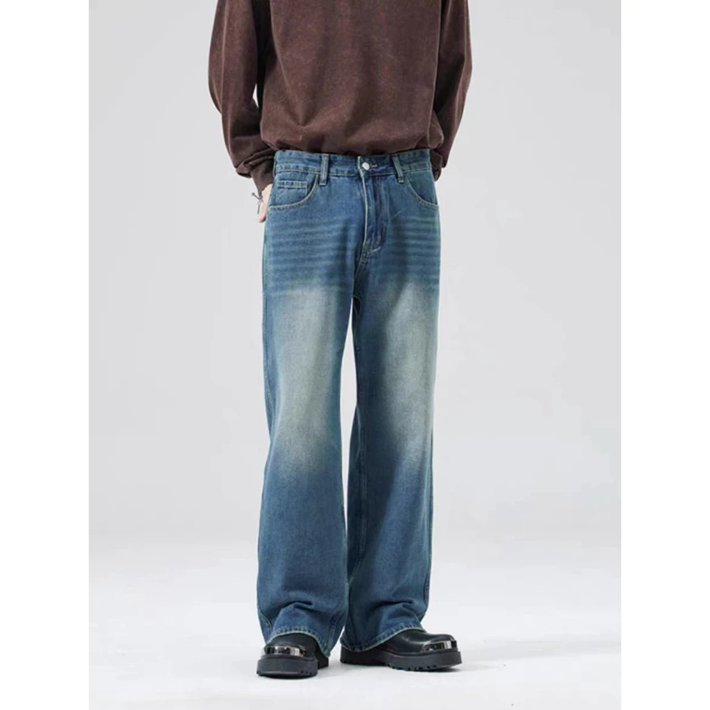 Maong Pants For Men Straight Leg Denim Jeans Korean Style Fashion Retro ...