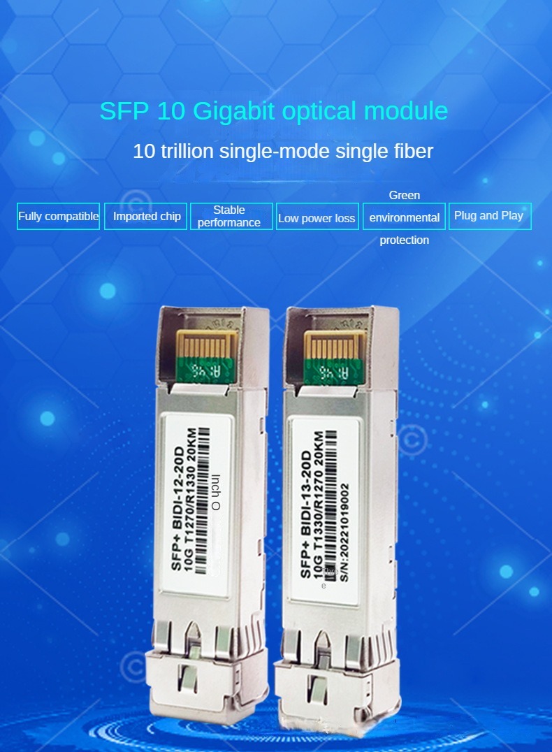 10g Single Mode Single Fiber Optical Module LC Port SFP+20KM Compatible ...