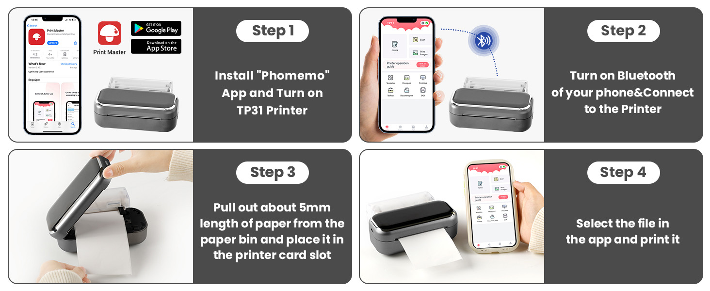 Phomemo M03 Bluetooth Thermal Label Sticker Printer | Shopee Malaysia