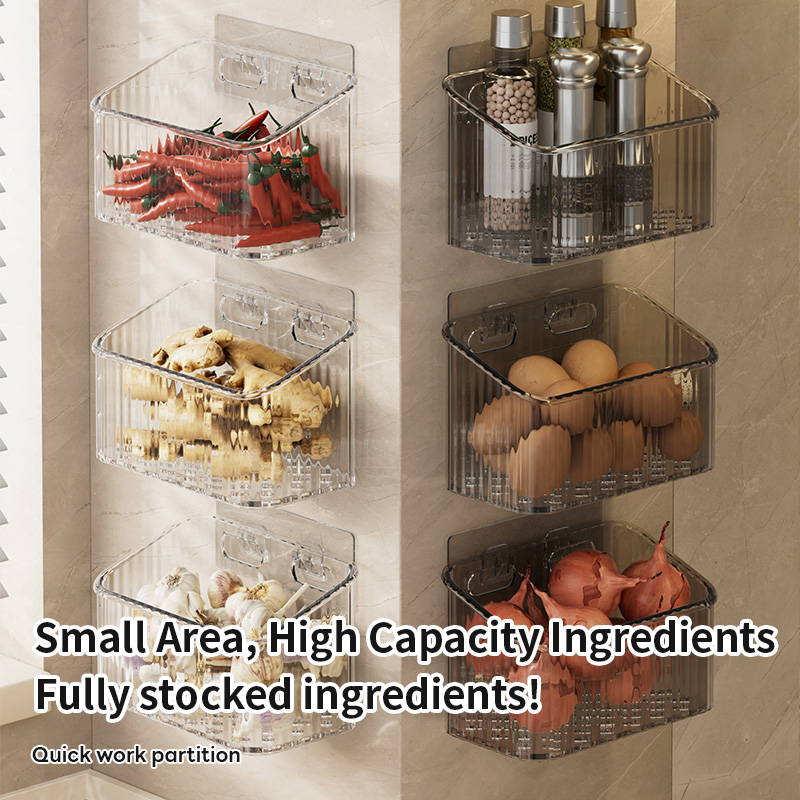 Large Onion Chili Storage Box Ginger Garlic Wall Mounte Kitchen Rack ...