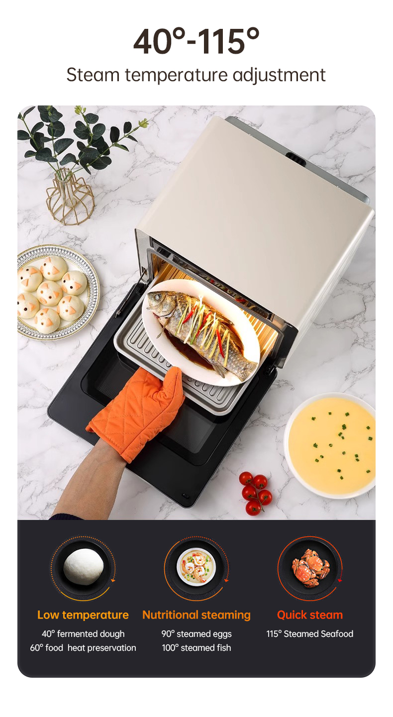 TJean Steam Oven Multifunctional Household Steam Air fryer Oven Steamer ...