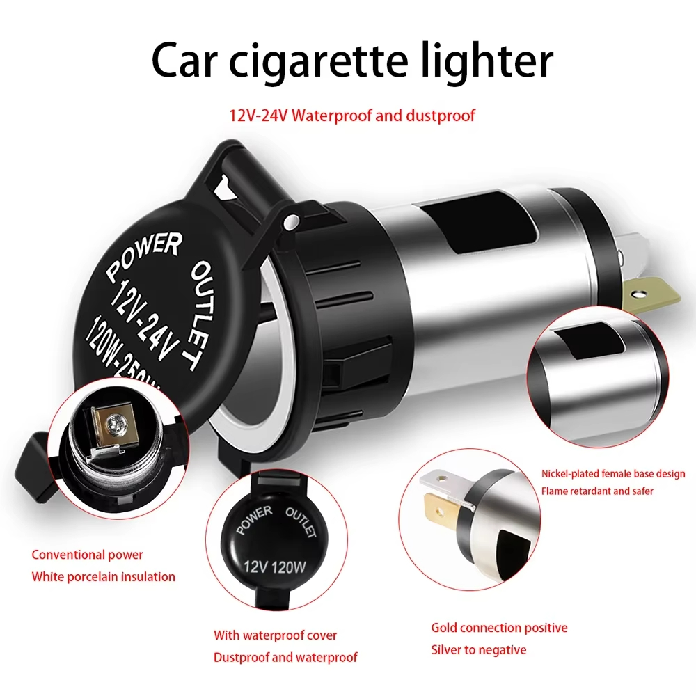 Cigar Lighter Socket DC 12V Car Cigarette Lighter With Cable 12V Female ...