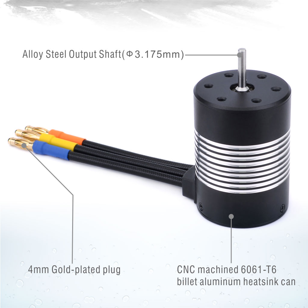 ROCKET Waterproof 3650 Sensorless Brushless 5200KV/4300KV/3900KV/3100KV/2300KV Motor M60A T Plug ...