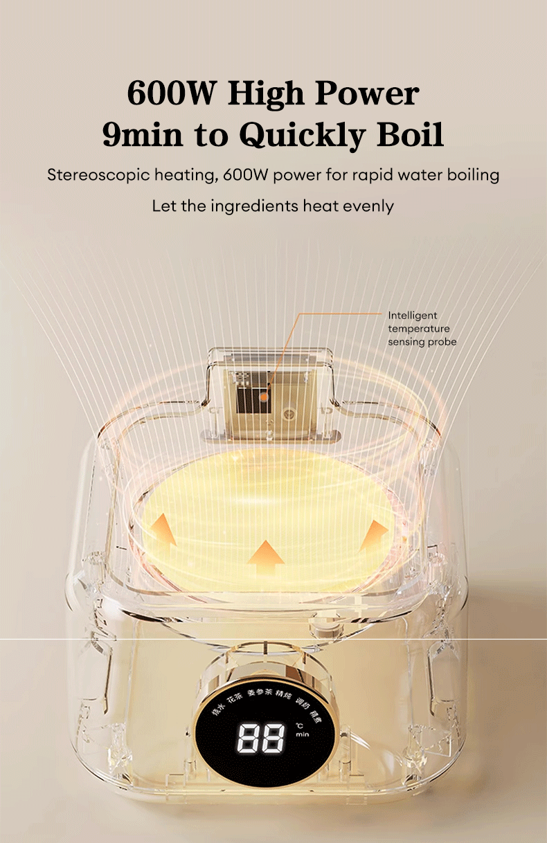 All Glass Thermostatic Health Pot Home Multi-functional Tea Maker ...