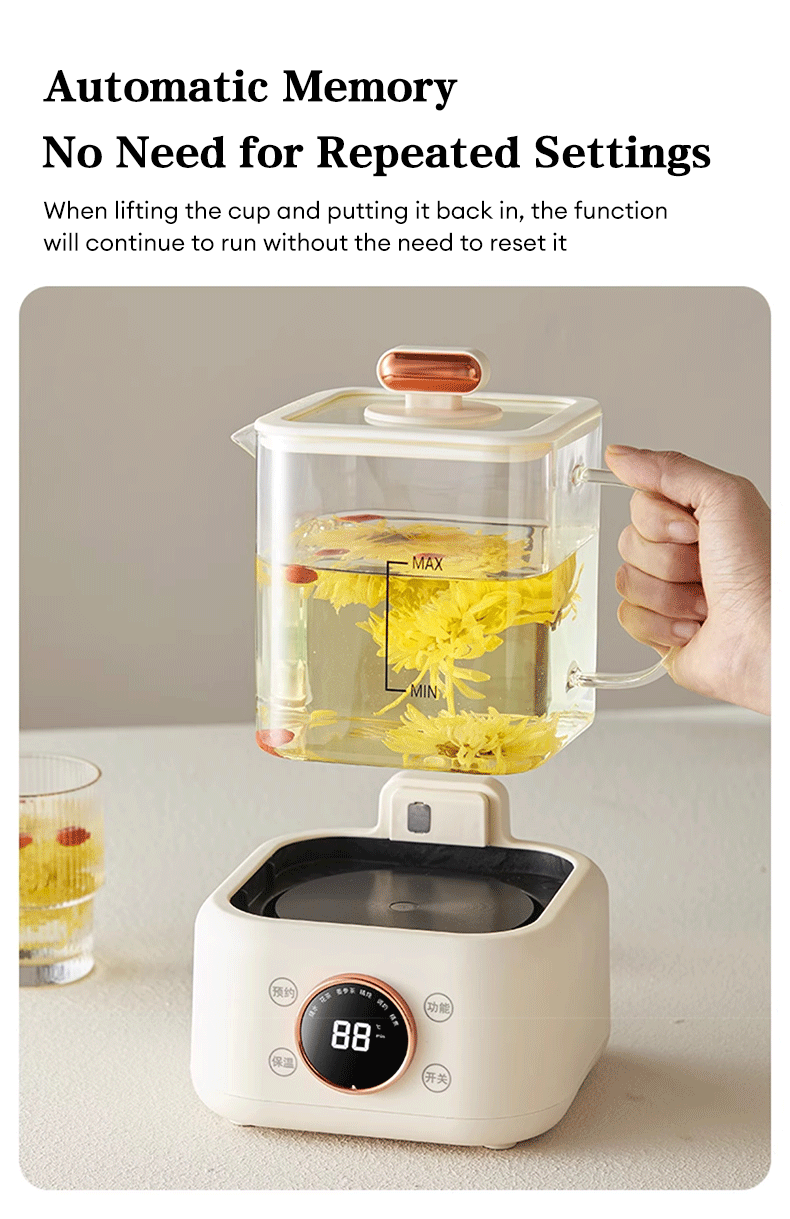 All Glass Thermostatic Health Pot Home Multi-functional Tea Maker ...