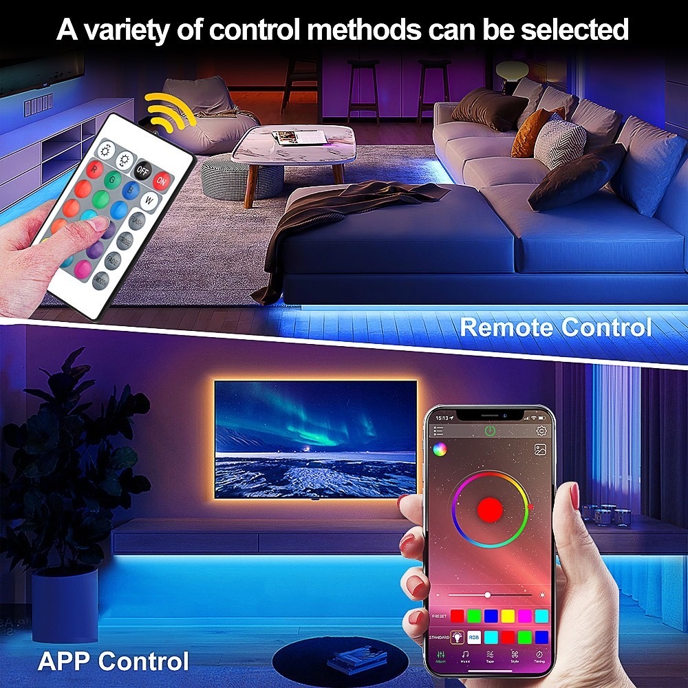 Smart RGB Neon USB 5M Smart Bluetooth Music Synchronous Bar light RGB ...