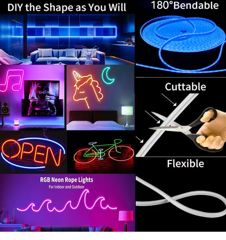 Smart RGB Neon USB 5M Smart Bluetooth Music Synchronous Bar light RGB ...