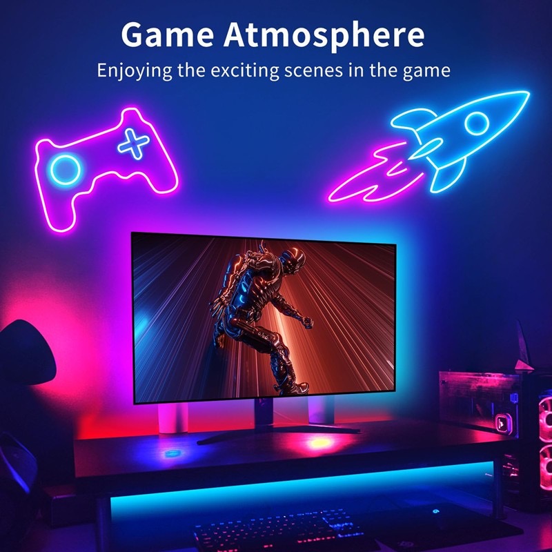 Smart RGB Neon USB 5M Smart Bluetooth Music Synchronous Bar light RGB ...