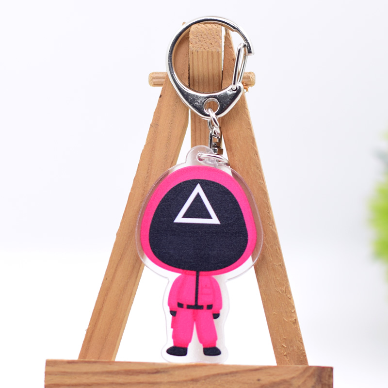Squid Game Keychian Anime Collections Acrylic Key Chains Cartoon Key ...