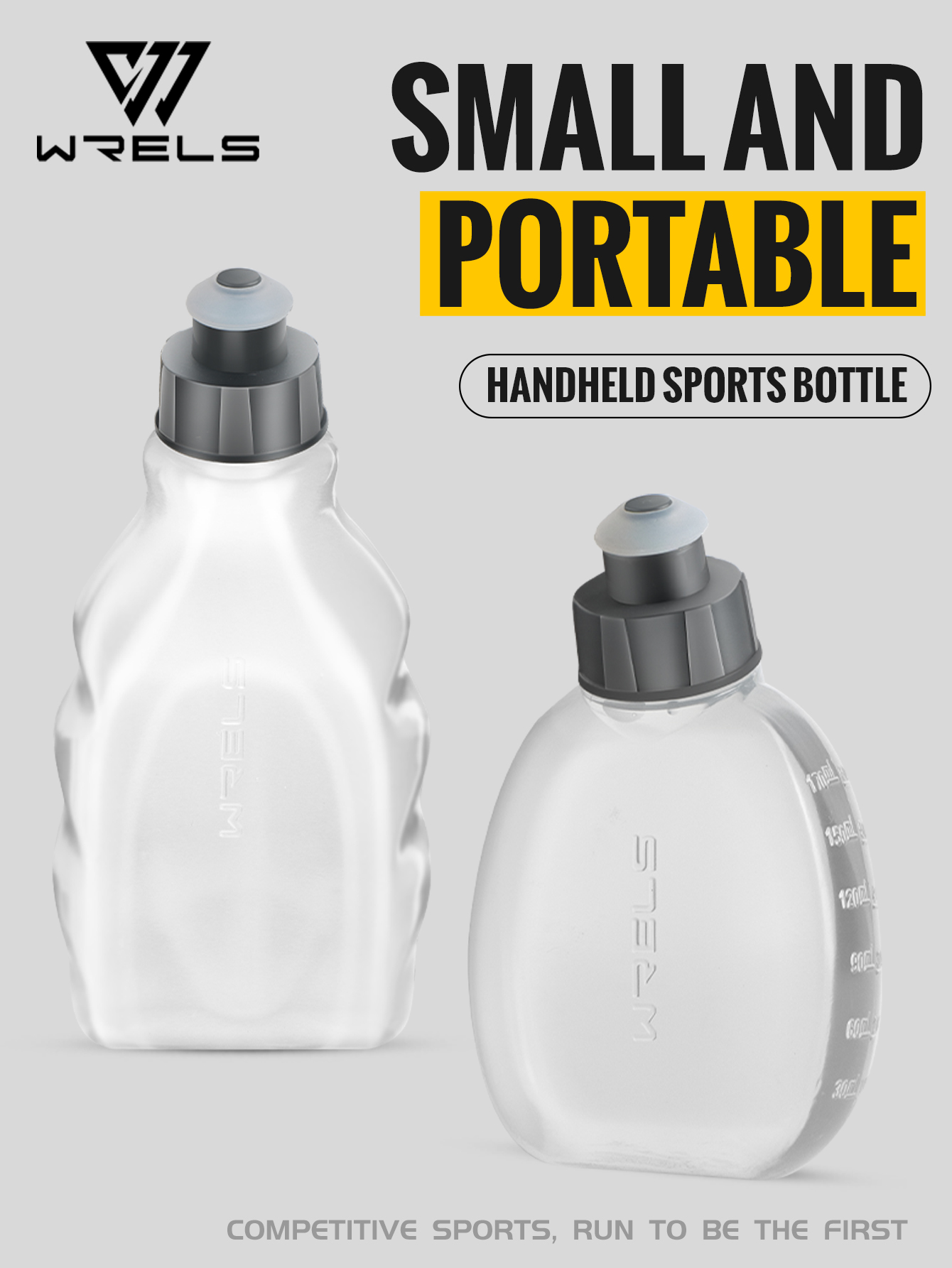 WRELS 180ml 250ml Sports Water Bottle PP5 BPA Free For Running Belt ...