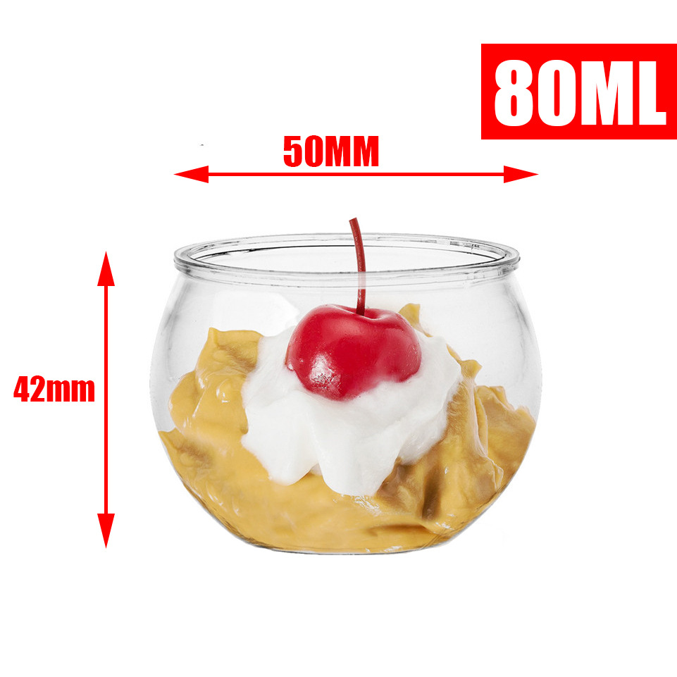 (READY-STOCK) Large round cup fruit dessert in a pudding cup throwaway ...