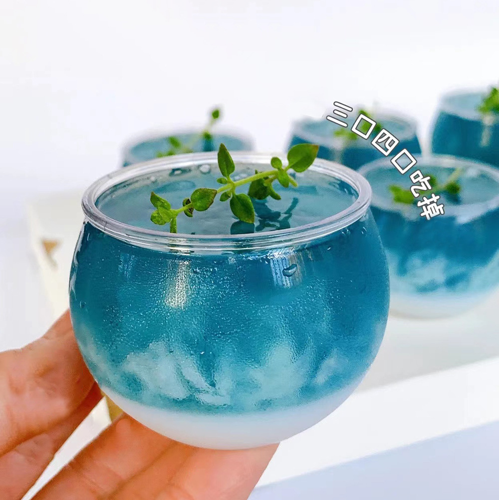 (READY-STOCK) Large round cup fruit dessert in a pudding cup throwaway ...