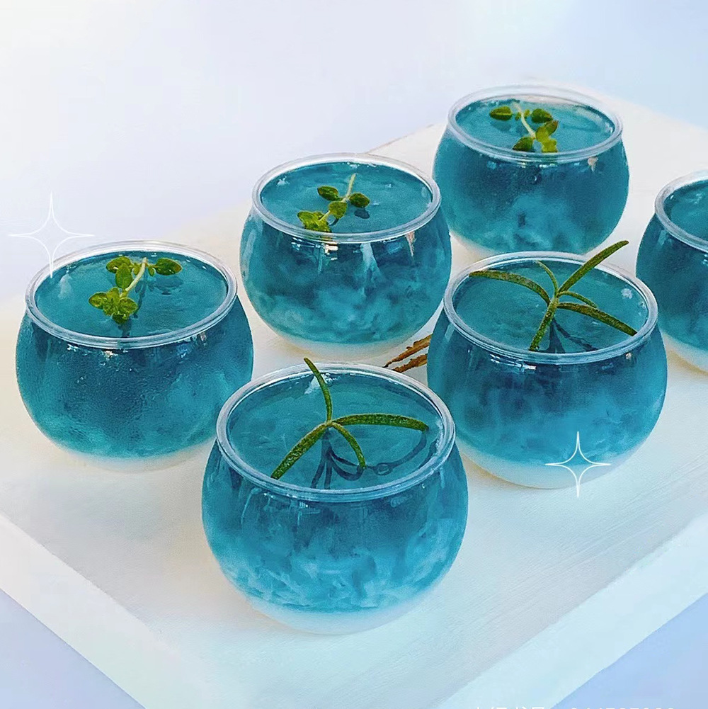 (READY-STOCK) Large round cup fruit dessert in a pudding cup throwaway ...