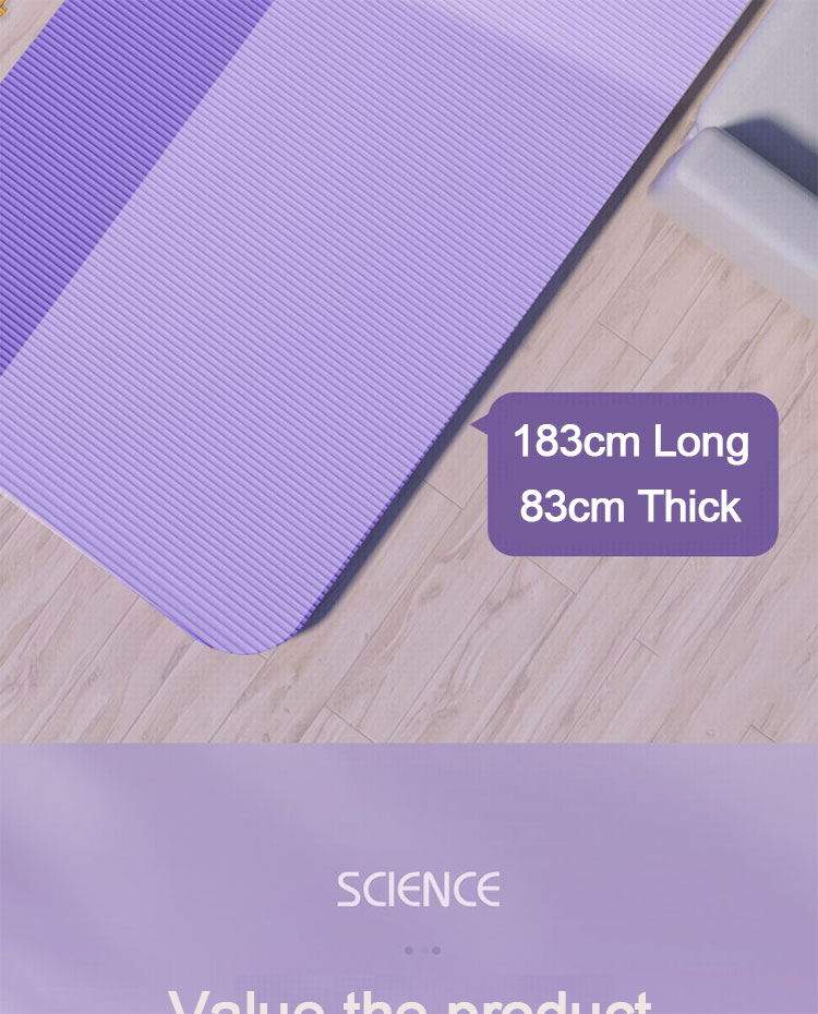 Yoga Mat Non-Slip Fitness NBR/TPE 10/15/20MM Tasteless Thickened Beginner Double-Sided for ...