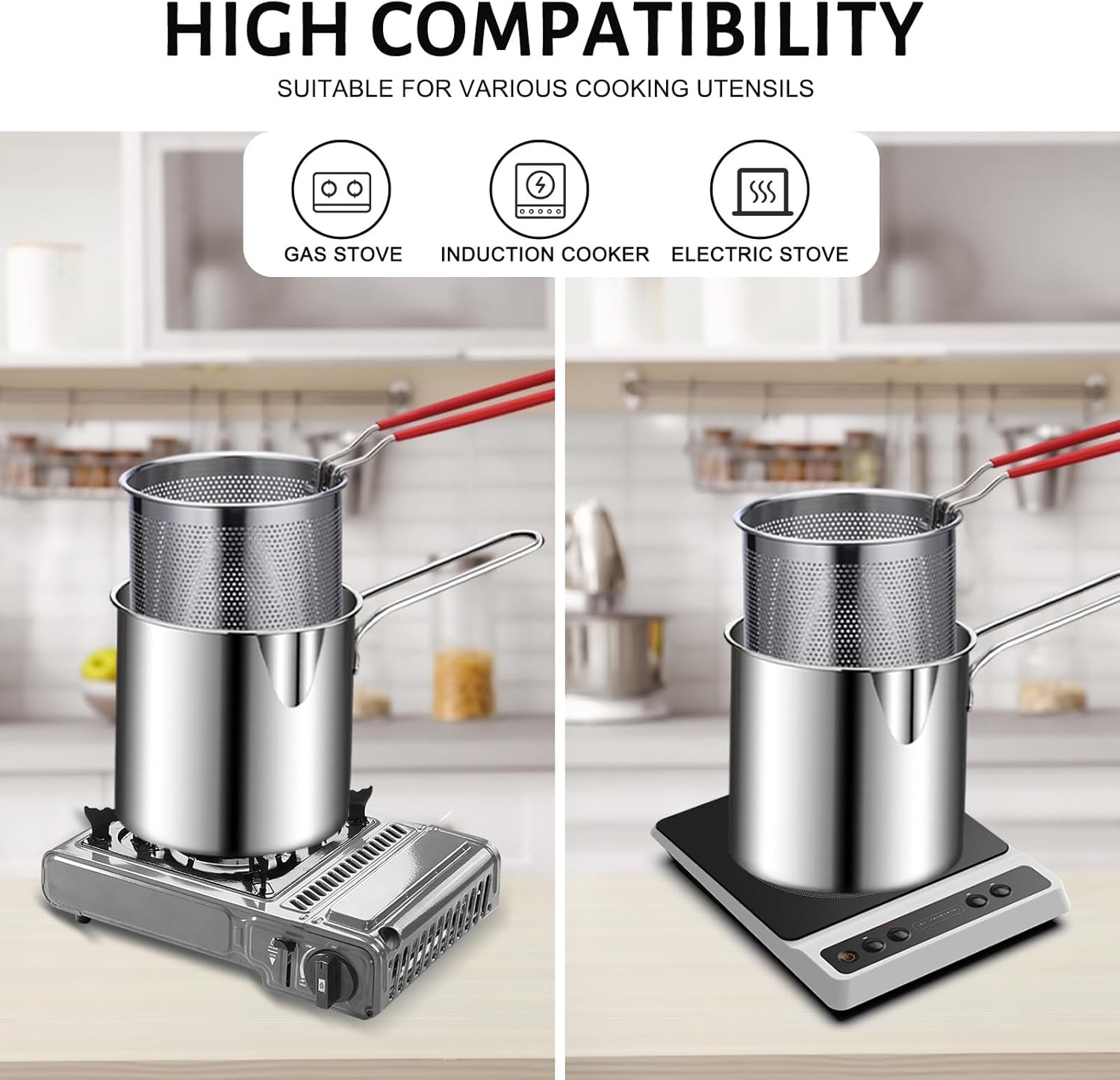 【Local Stock】Tall & Mini Stainless Steel Tempura Deep Fryer Oden Cooker ...