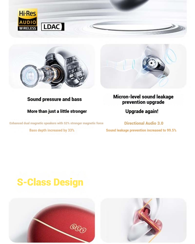 QCY Crossky C30S ear clip earphone no ear Open wireless Bluetooth ...