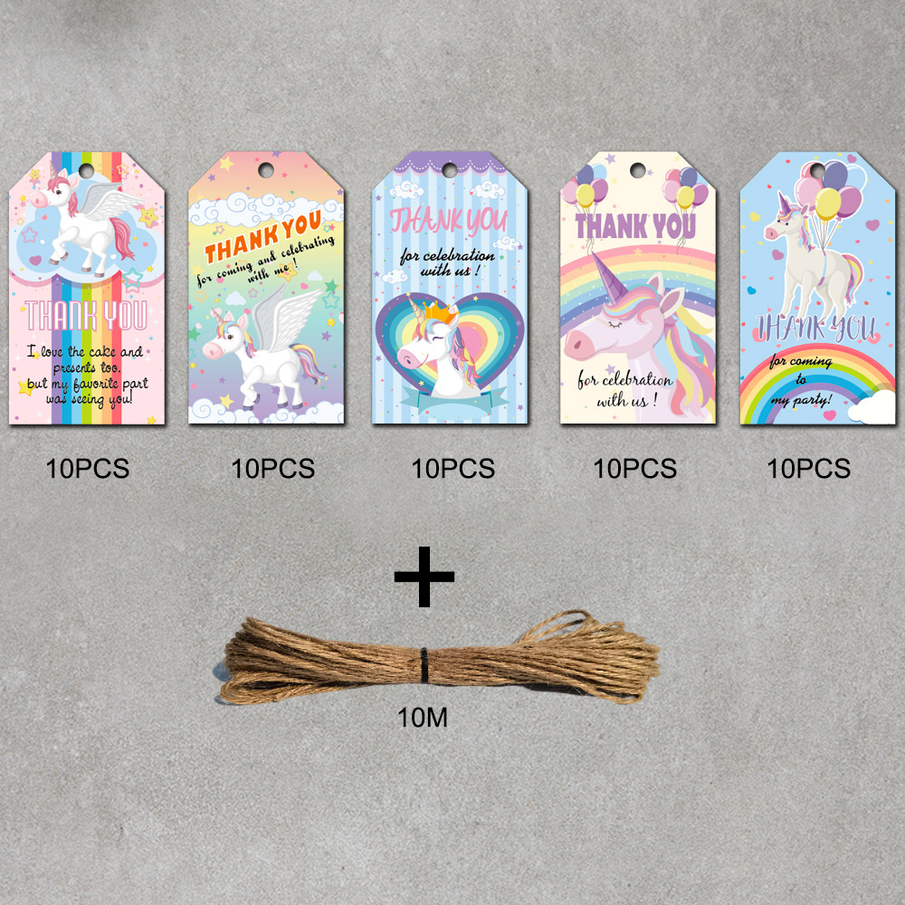 50Pcs, Unicorn Birthday Gift Tags Wrapping Tags for Gifts, Birthday ...