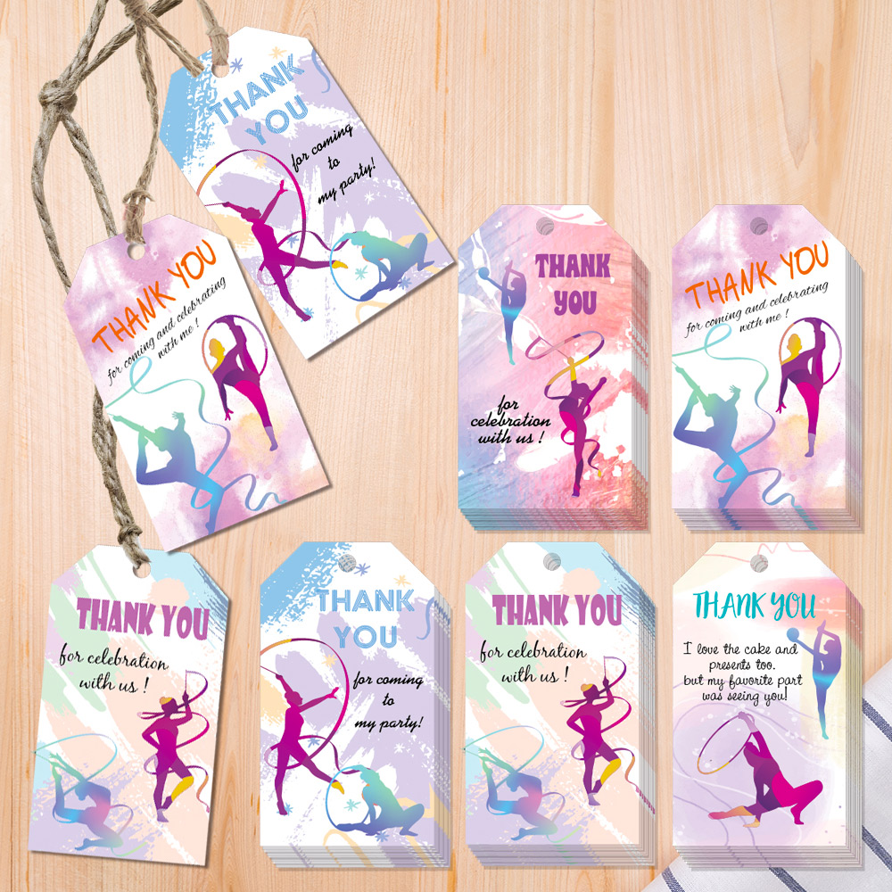 50Pcs, Gymnastics Birthday Gift Tags Wrapping Tags for Gifts, Birthday ...