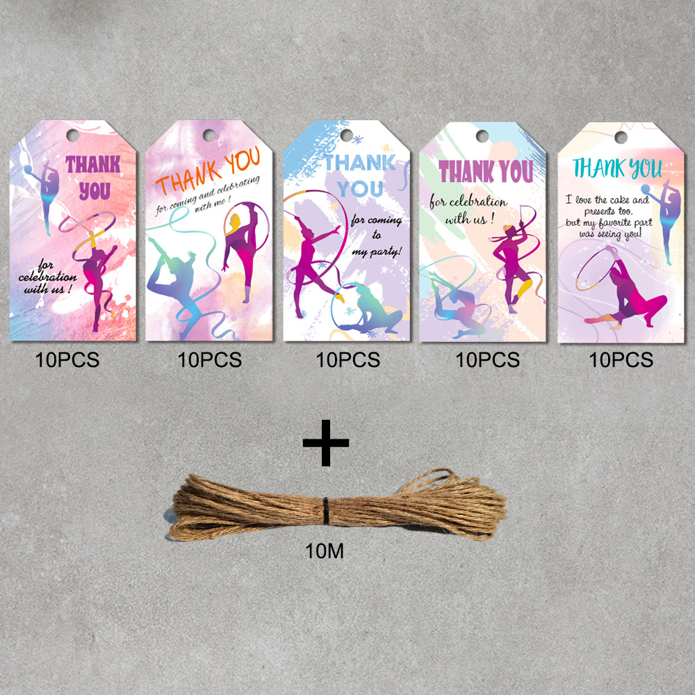 50Pcs, Gymnastics Birthday Gift Tags Wrapping Tags for Gifts, Birthday ...