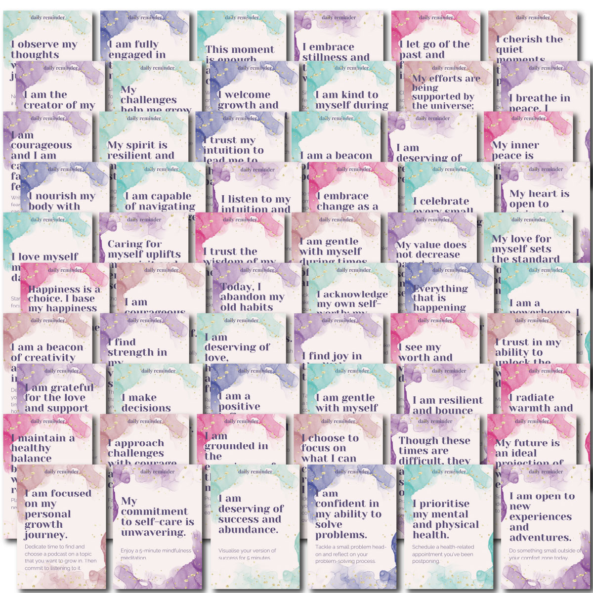 120Pcs, Positive Affirmation Cards, Mindfulness and Motivational Cards ...