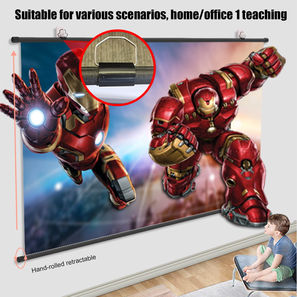 4K Portable Folding Anti-glare Projector Screen Roll-up Storage ...