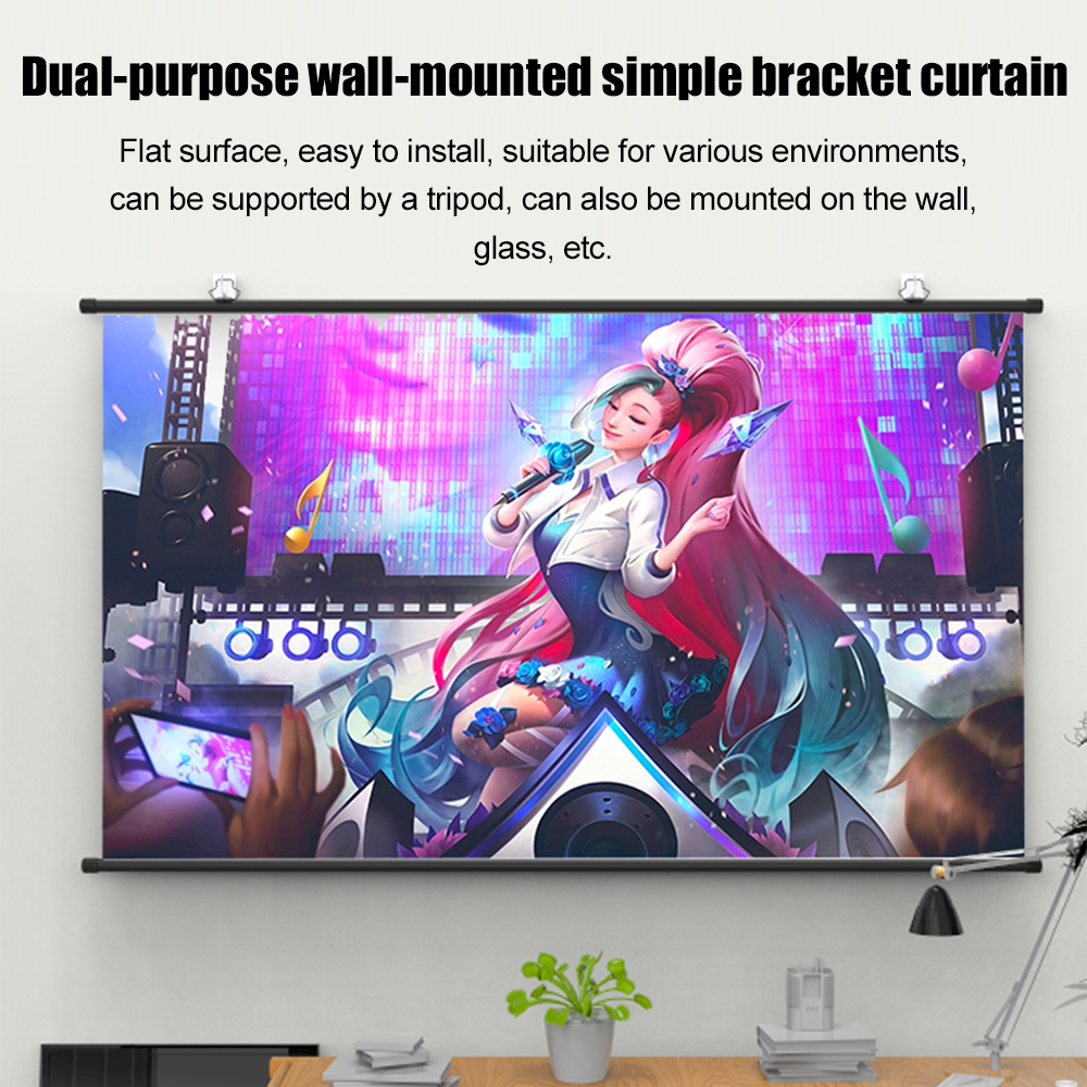 4K Portable Folding Anti-glare Projector Screen Roll-up Storage ...