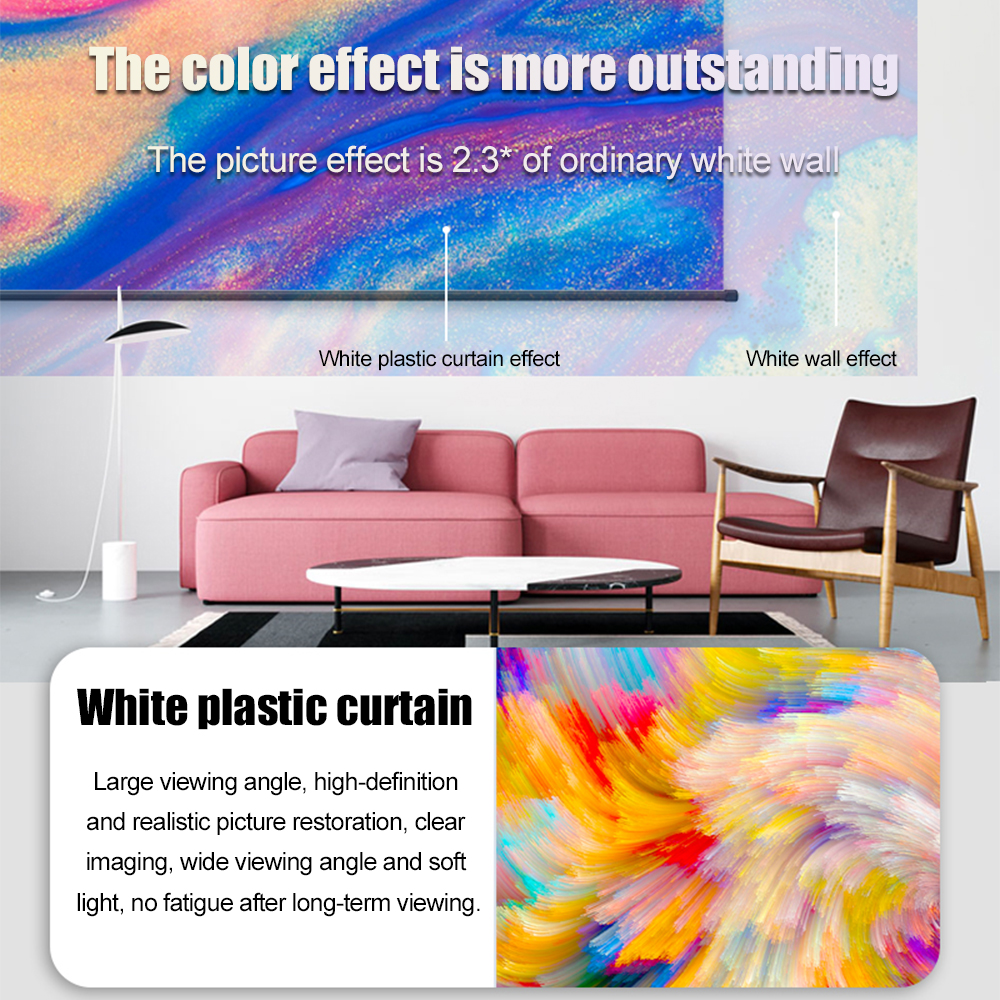 4K Portable Folding Anti-glare Projector Screen Roll-up Storage ...