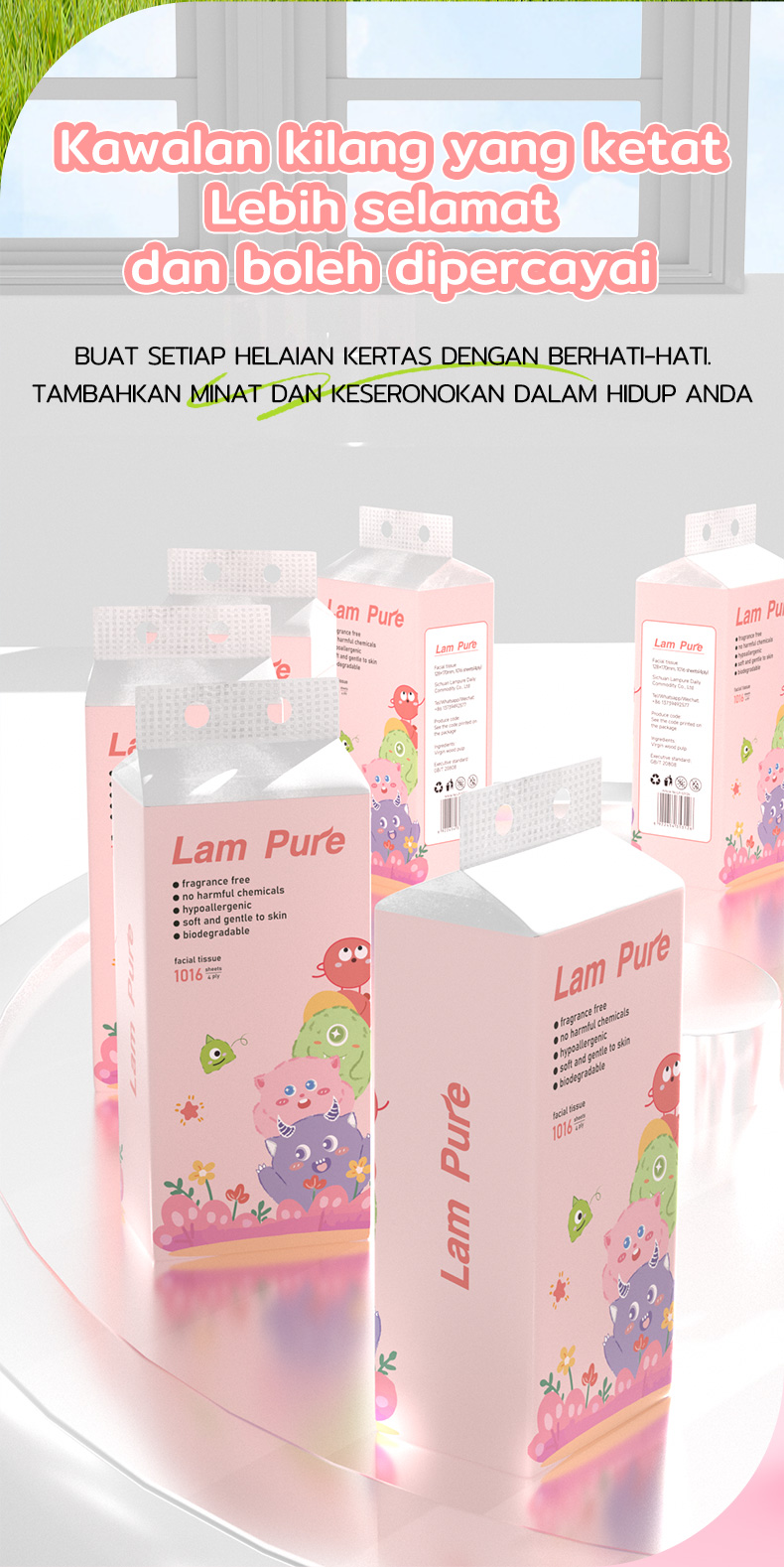 [7 PACKS] LamPure AIR-cushion Tissue Cute Tissue Hanging Tissue Soft ...