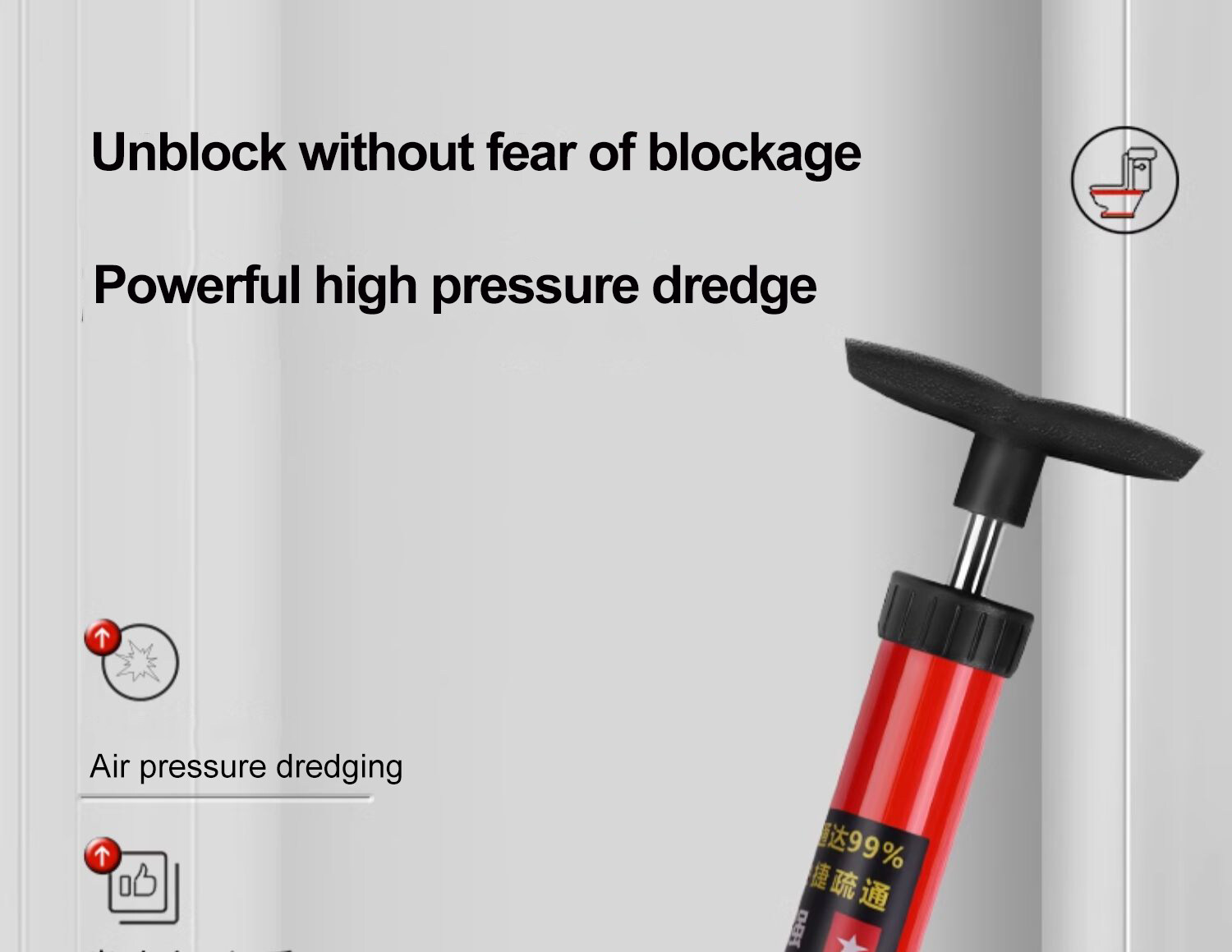 Toilet Plunger High Pressure Air Drain Blaster Pipe Pump Inflatable ...
