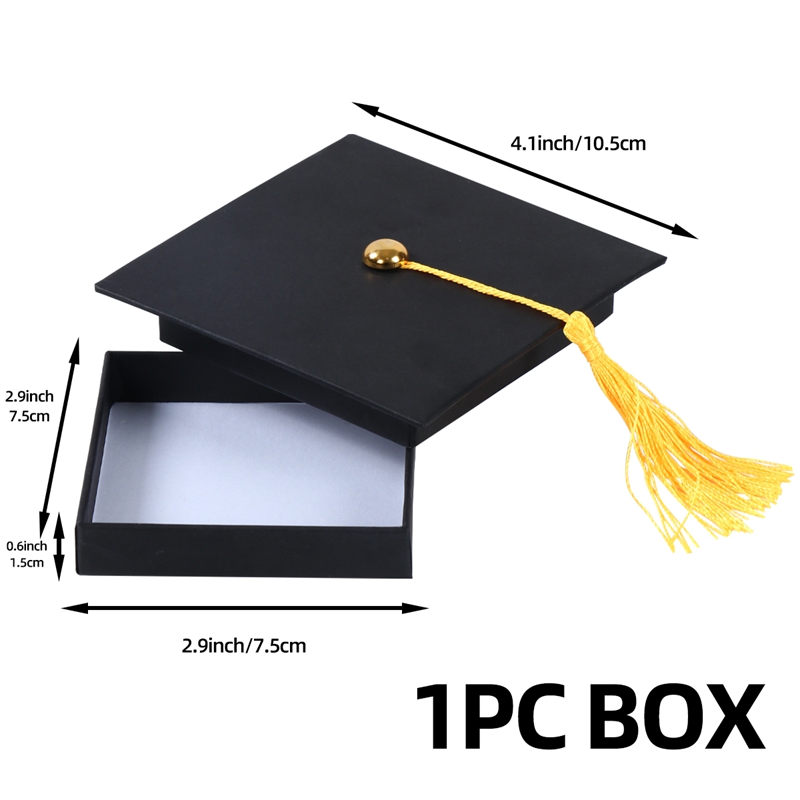 Black Graduation Gift Box Graduation Hat Card Box With Gold Tassels Diy ...