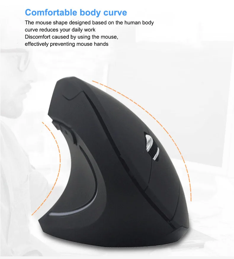 Dual-mode Vertical Mouse Wireless 2.4g Charging Capability Straight Up ...