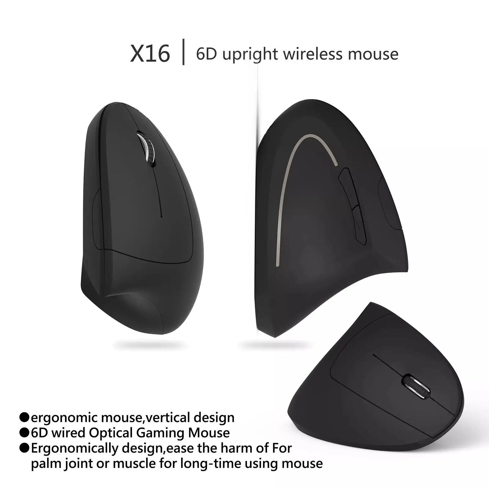 Dual-mode Vertical Mouse Wireless 2.4g Charging Capability Straight Up ...