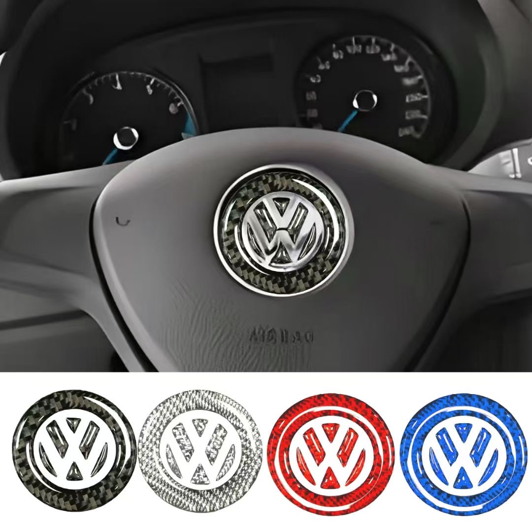 1 Set Universal size Car interior car steering wheel logo carbon fiber ...