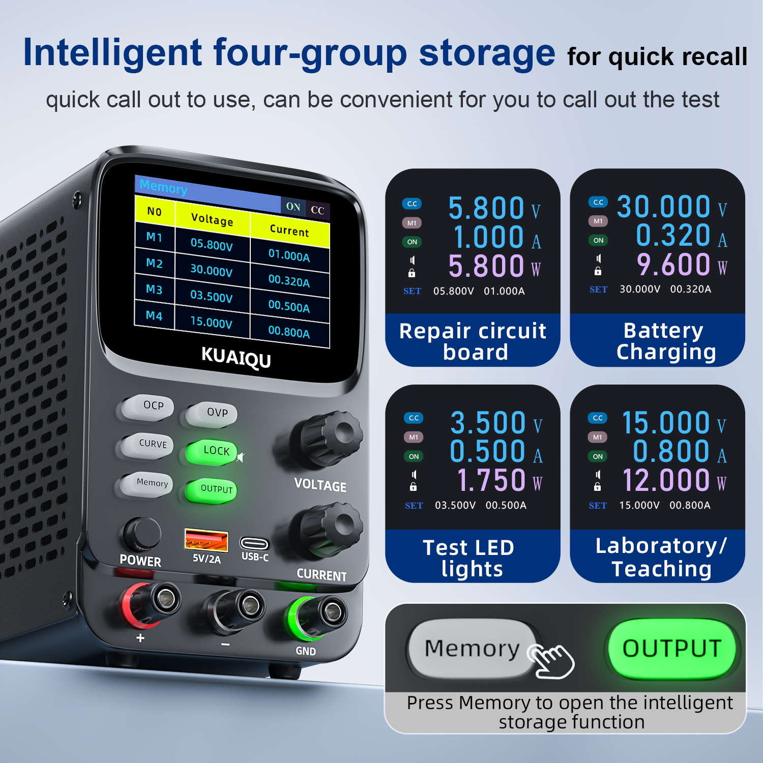 【2025 New 0.001A】Ultra High Precision DC Power Supply 30V 10A OCP OVP Programmable Storage ...