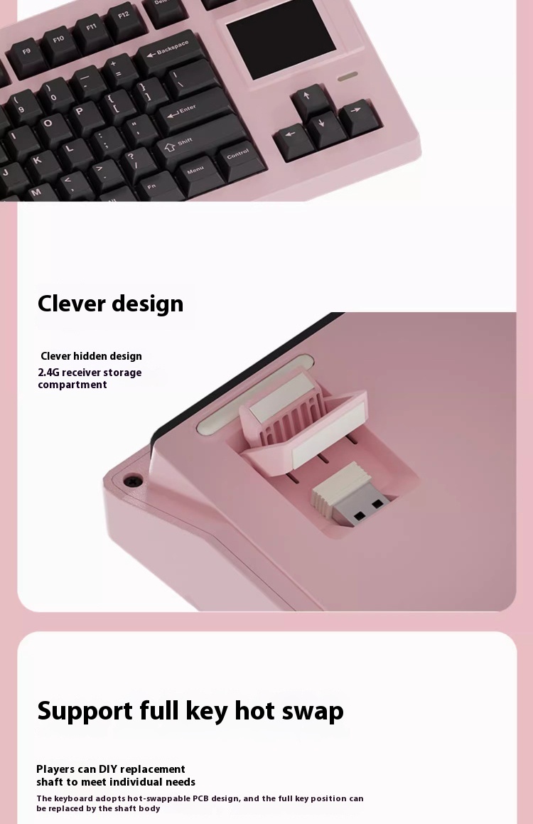 SP STAR D82 PRO+ Wireless Mechanical Keyboard 75% Hot swappable RGB ...